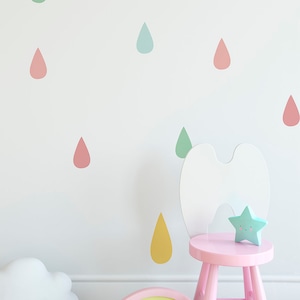 Color Drops, Color Rain, Nursery Raindrops Wall Decals, Kids Bedroom ...