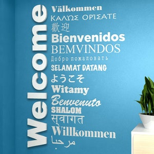 Welcome Sign Multilanguage , for Global Offices, Receptions, Lobbies ...