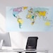 Rectangular World Map, World Map, Office, Map Decals, World Map Decals ...