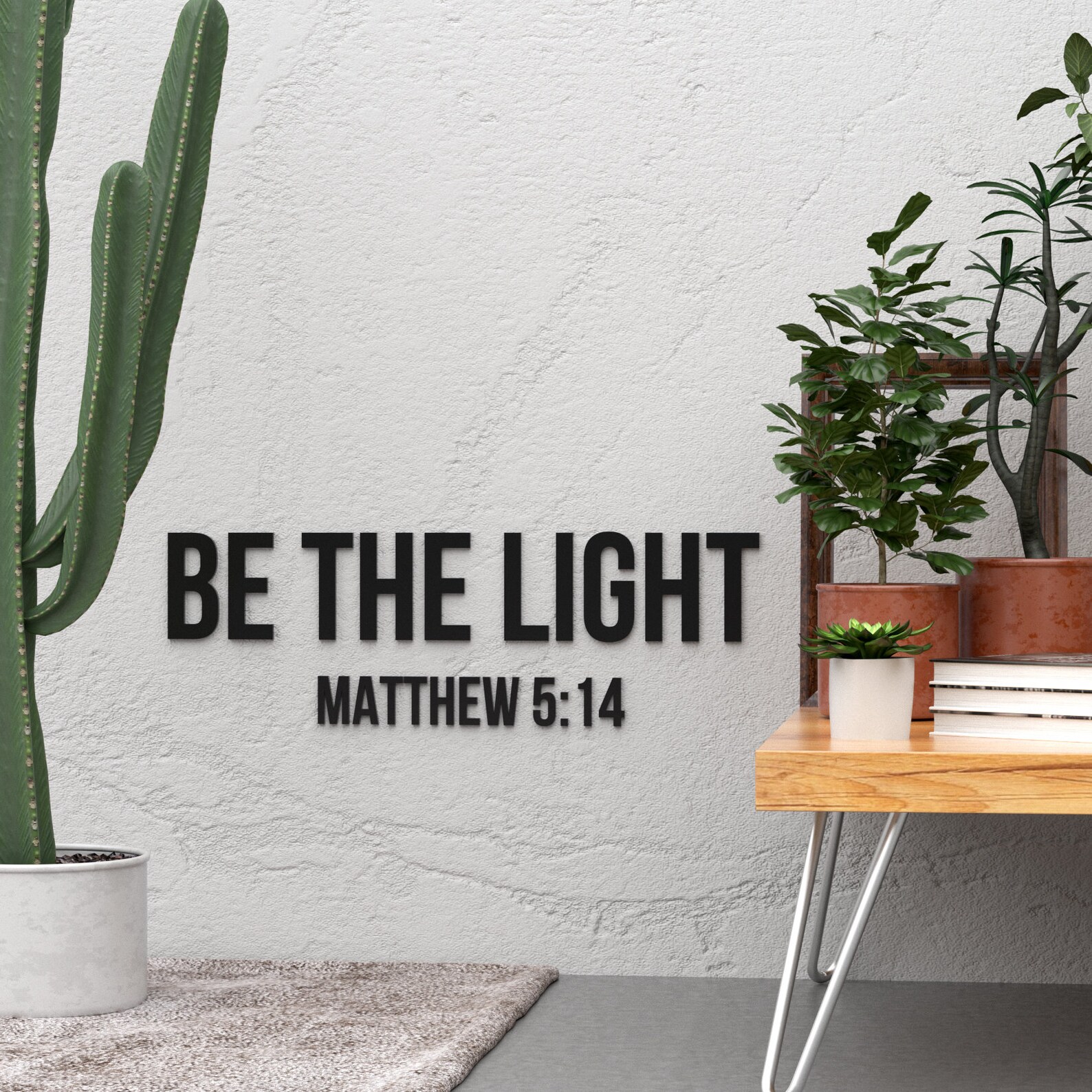 Be the Light, Matthew 5.14, Religious Wall Sign, 3D Letters, Christian ...