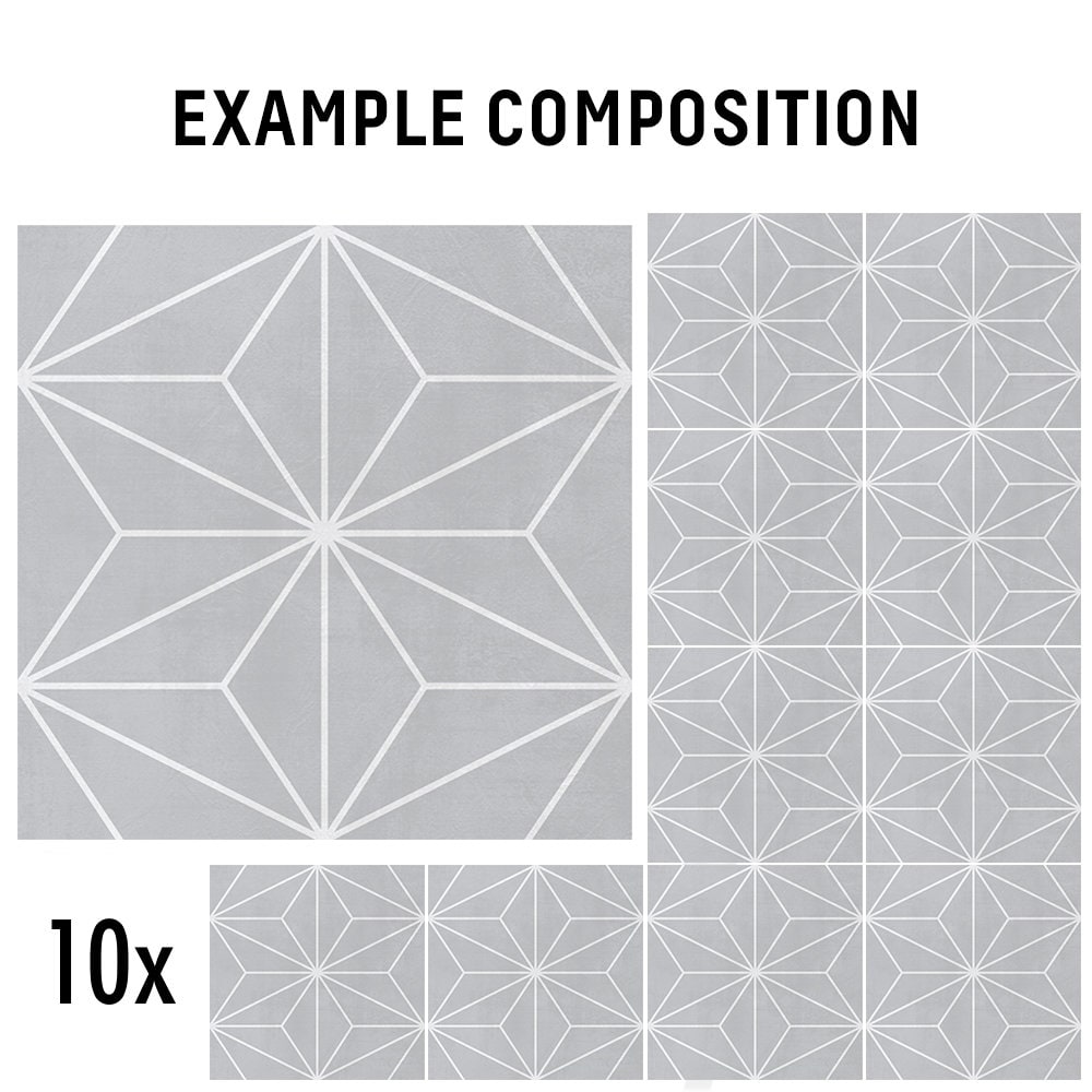 Art Deco Grey Tile Stickers Floor Decals Tiles for | Etsy UK