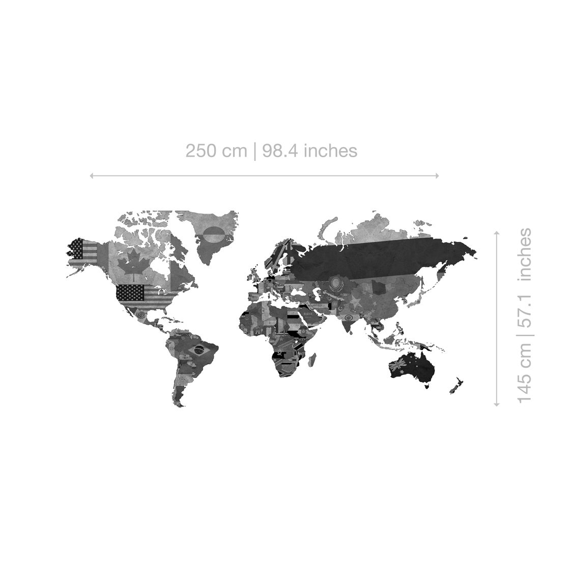 World Map Vintage Flags Decal Sticker Vintage Flags Decals - Etsy