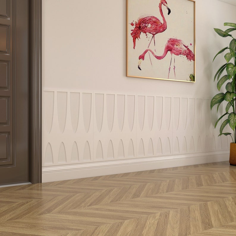 Wall Moulding Mid Century Wainscot, 3D Wall Panels, Wainscot Panels, 3D ...