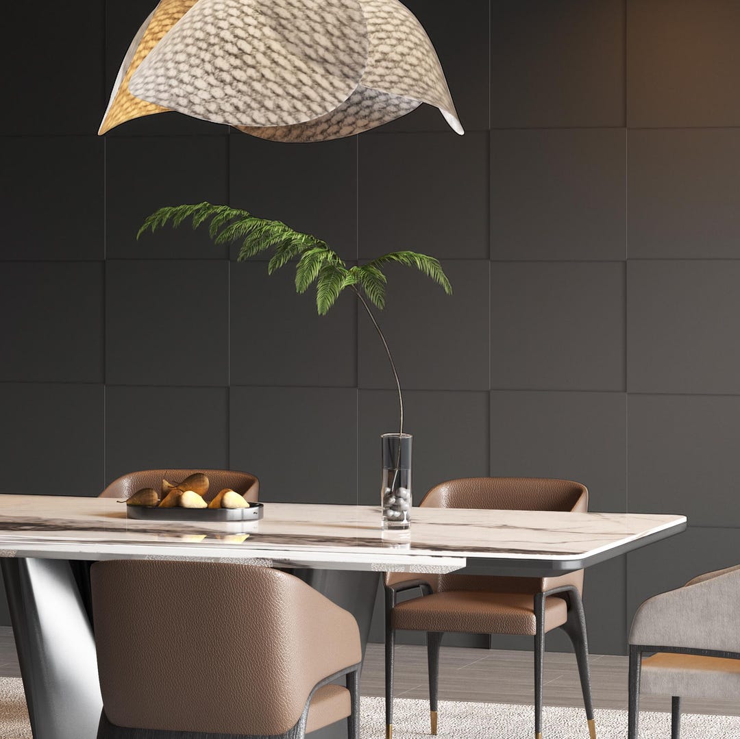 Dark Grey Modular Squares, 3D Modern Wall Panels, Large Wall Panels ...
