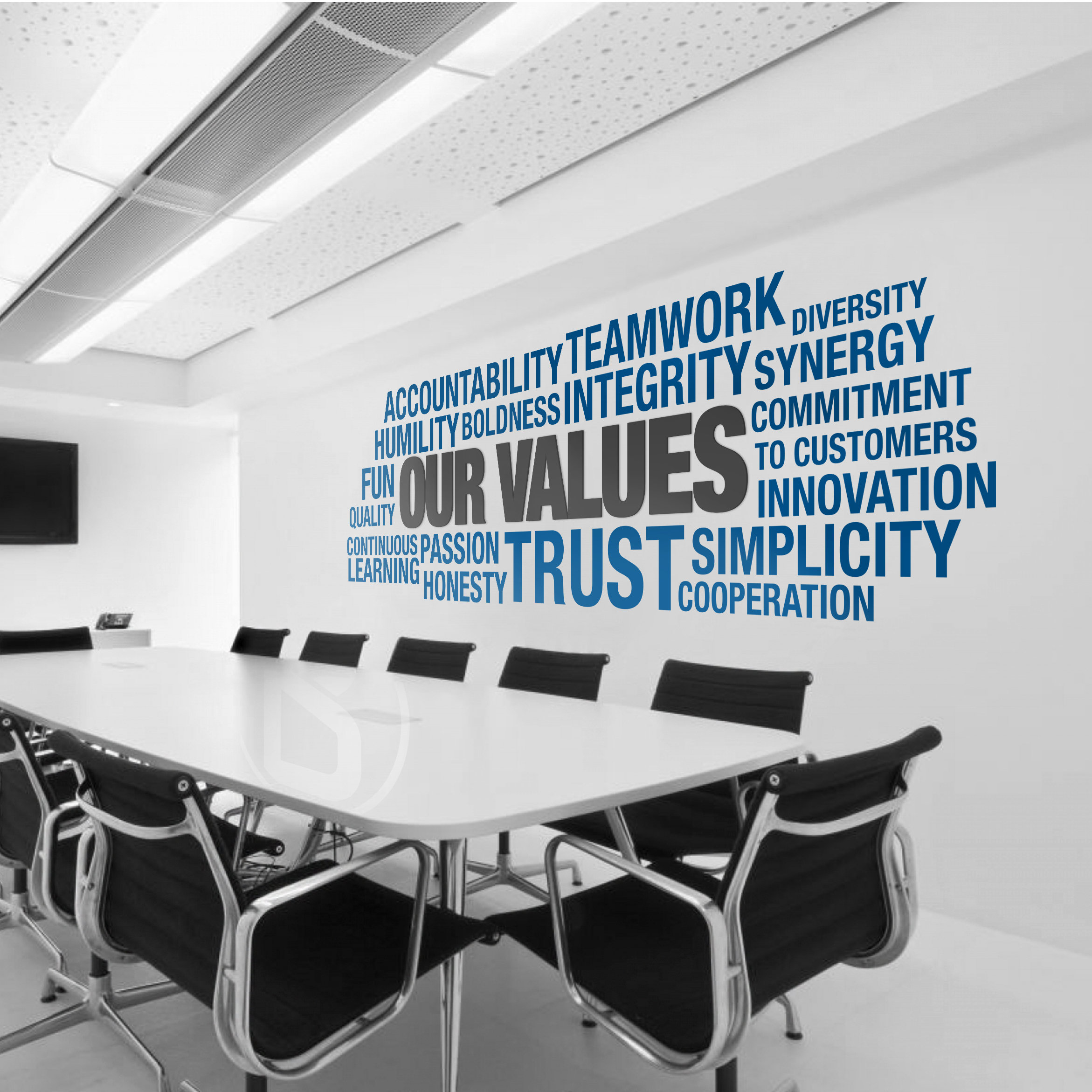 Our Values, Core Values, Office, Motivational, Office, Wall Art, Wall ...