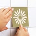 Green Flower Tile Decals, Olive Boho Flower Tile Stickers, Peel & Stick ...