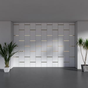 White and Gold Rectangular Panels, 3D Wall Panels, Luxurious Wall ...