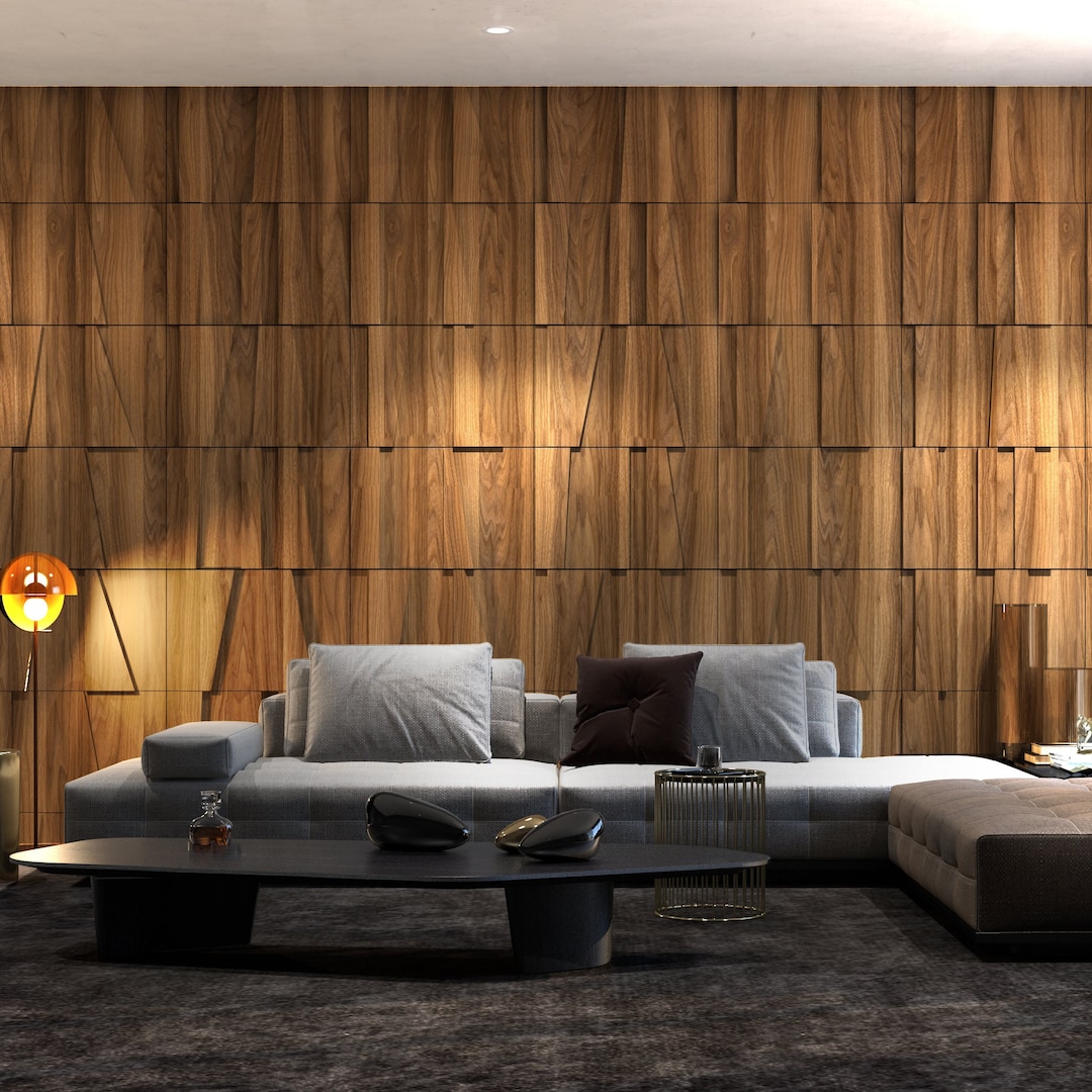 Dark Wood Imitation Decorative Panels, Accent Feature Wall Design, Easy ...