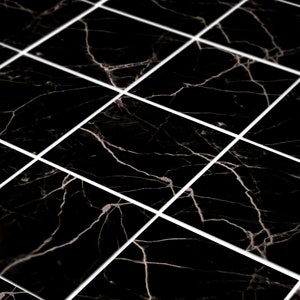 Black Marble Tile Sticker, Black Granite Tile Sticker, Suitable Wall ...