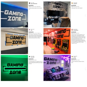 Gaming Zone, 3D Wall Decor, Video Games Sign, Gameroom Sign Gifts ...
