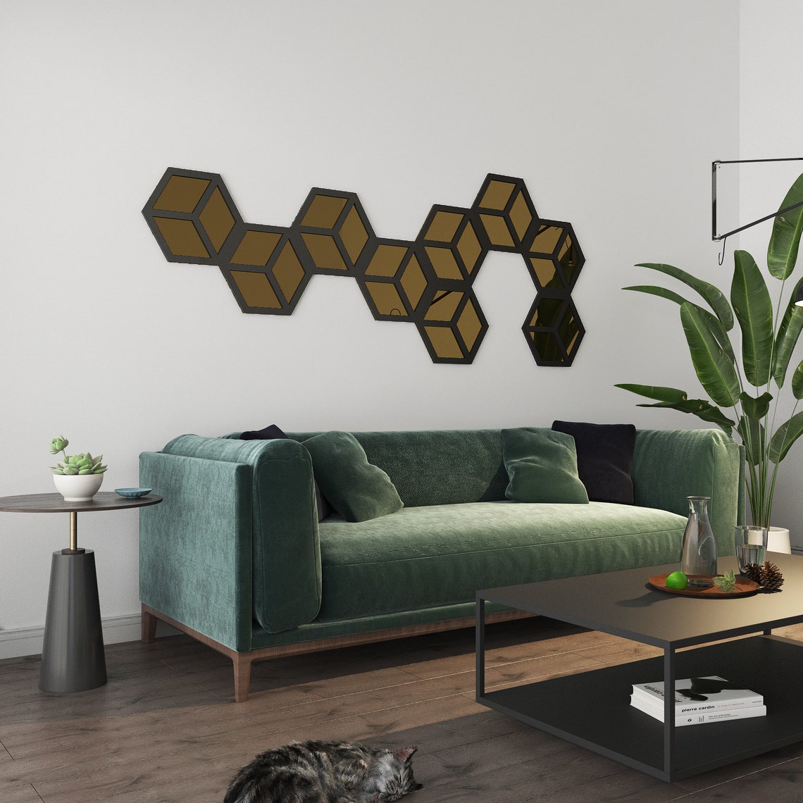 Hexagons PVC and Mirror Wall Panels 3D Wall Decor Polygon - Etsy
