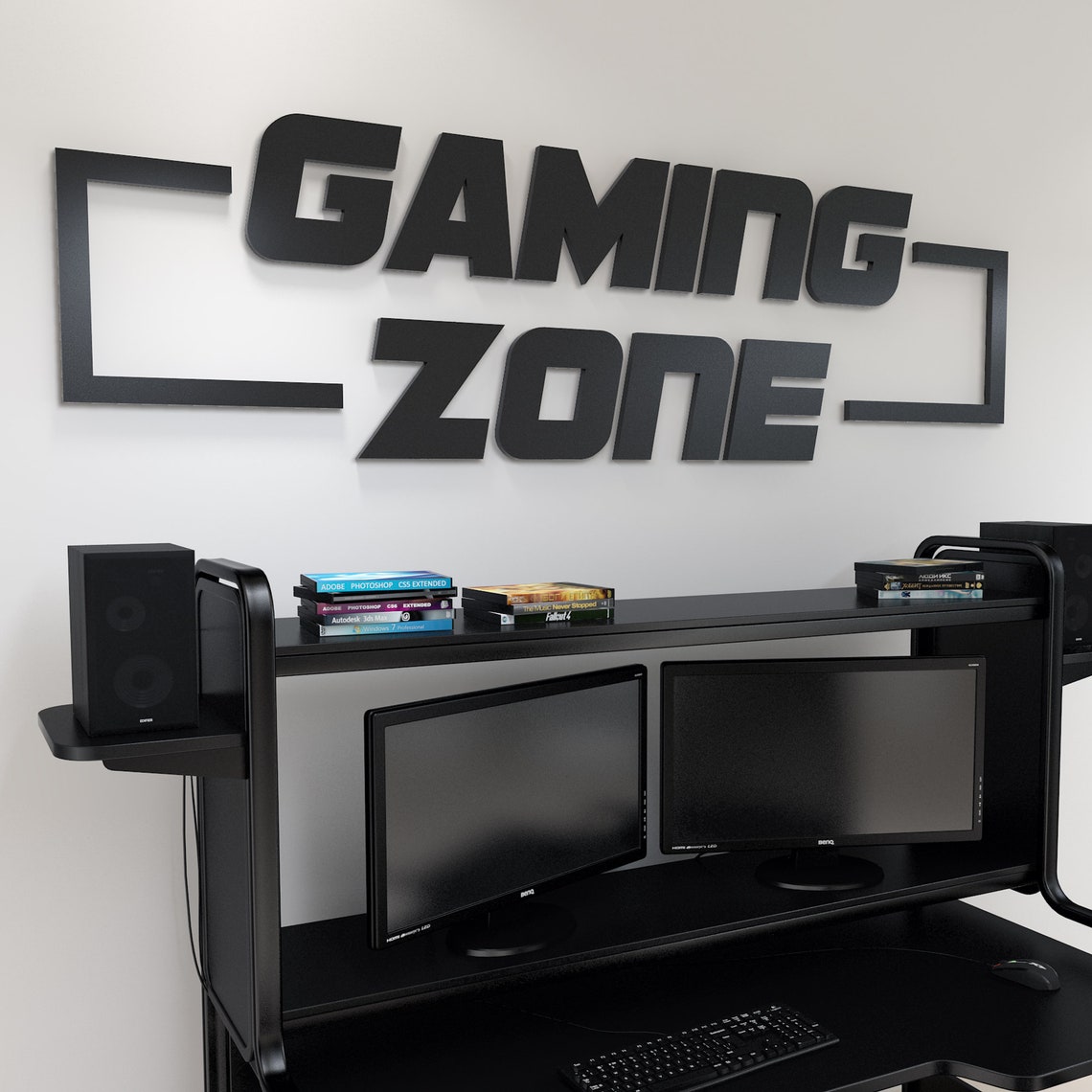 Gaming Zone 3D Wall Decor Video Games Sign Gameroom Sign - Etsy