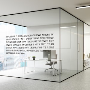 Impossible is Nothing - Office Decor - Wall Sticker - Decal - Knowledge ...