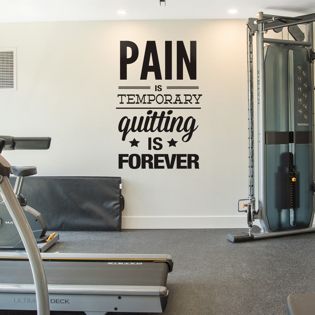 Gym Wall Decal - Fitness Stickers - Motivational Quote - Workout ...