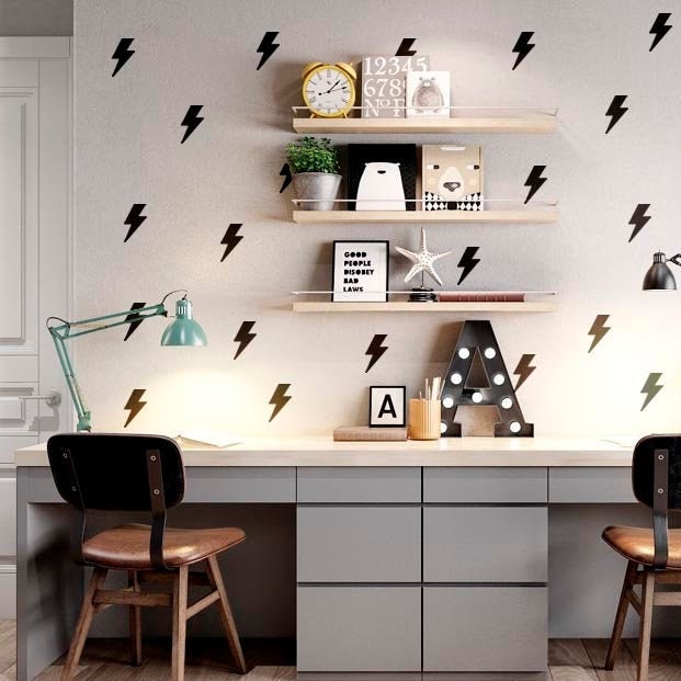 Lightning Bolt Wall Decal, Modern Wall Sticker, Kids Room Decor, Teen ...