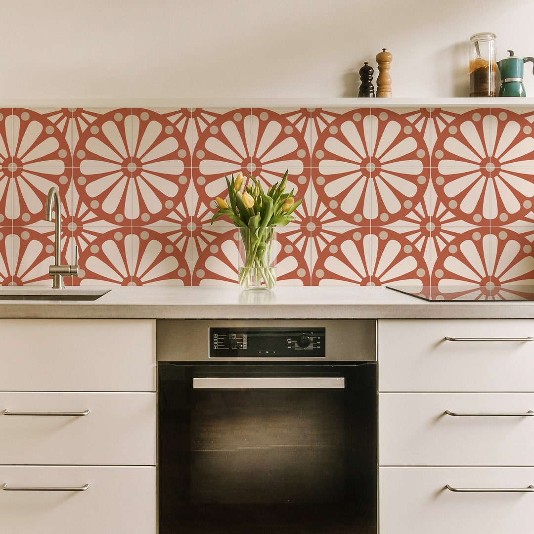 Kinderdijk Tile Stickers, Bohemian Abstract Shapes Vinyl Tile Decal ...