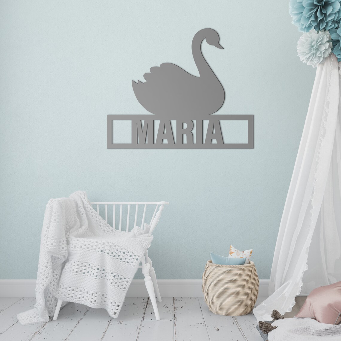 Swan Wall Sign Wall Hanging Custom Name Sign Ballet - Etsy
