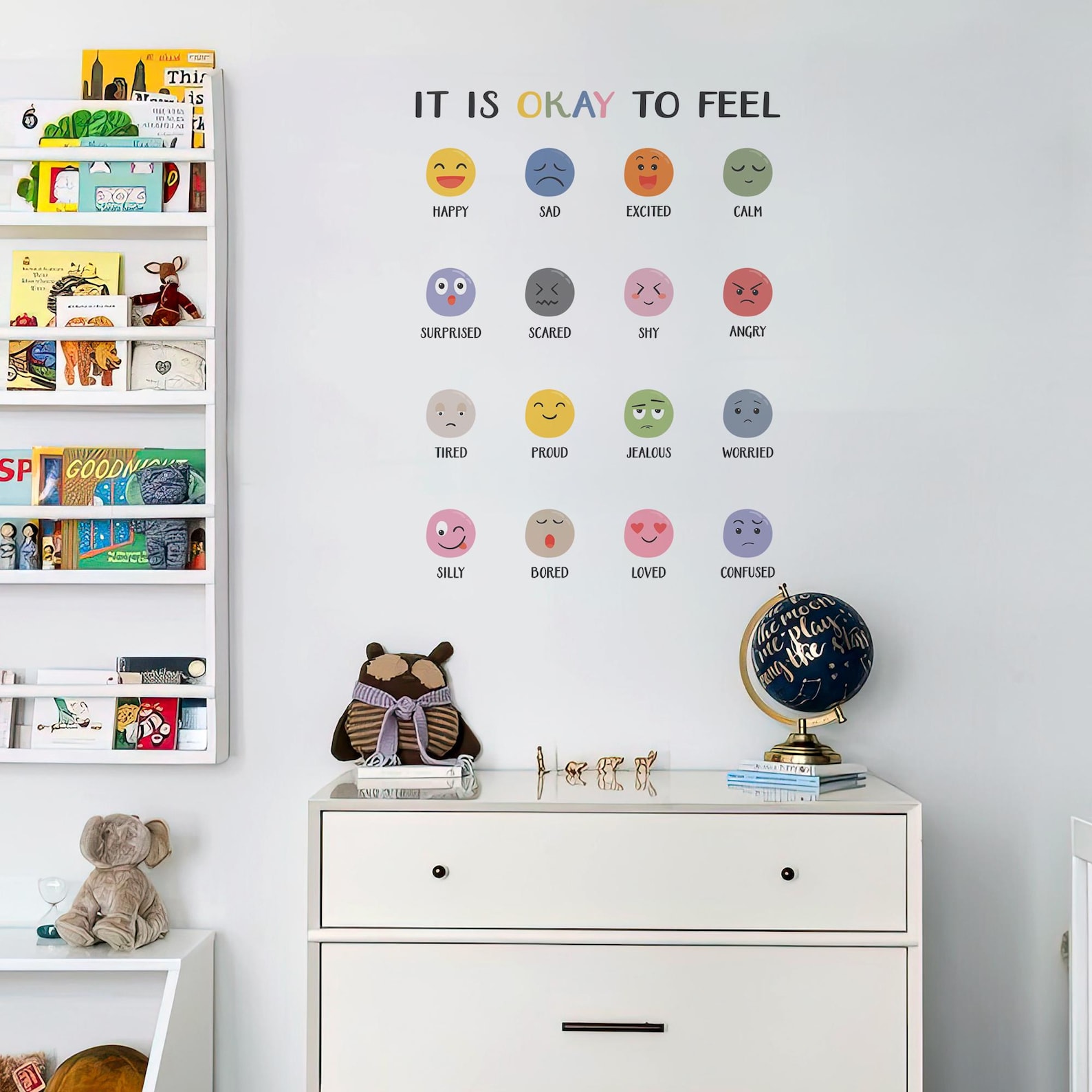 Its Okay to Feel Emotions Wall Decal, Boho Mental Health and ...