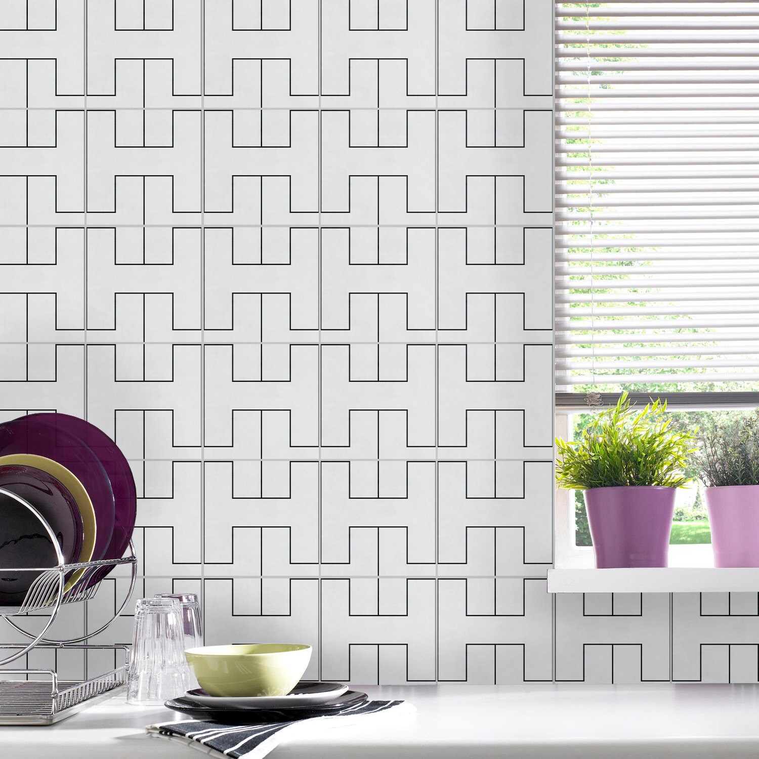 Geometric White Tile Stickers Suitable for Wall and Floor - Etsy UK