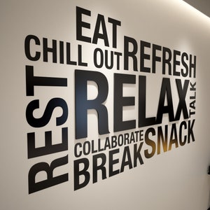 Relax Snack Chill, Relax Wall Sign, Lettering 3D, Office Decor ...