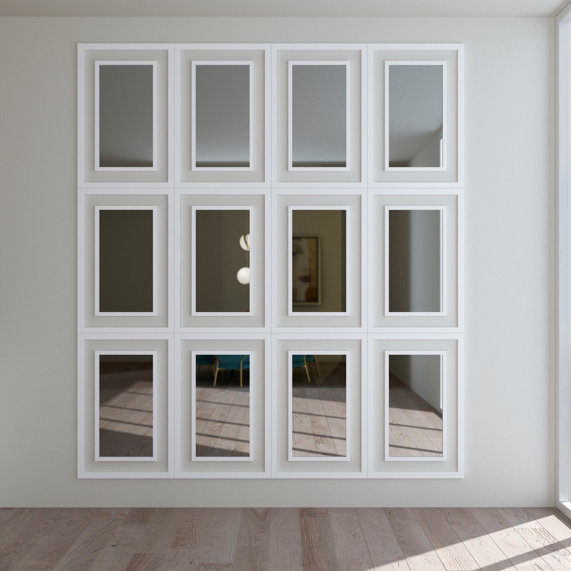 PVC and Mirror Wall Panels Rectangular Decorative Wall - Etsy UK