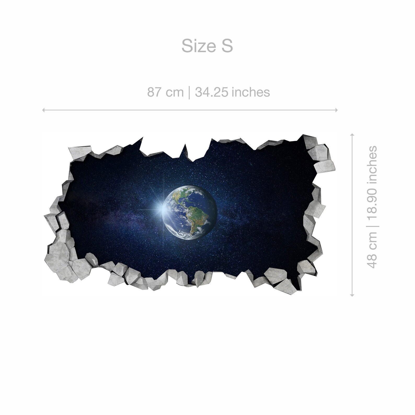 Planet Earth Wall Decal 3D - 3d Wallpaper - 3d Wall Decals - 3d Printed ...