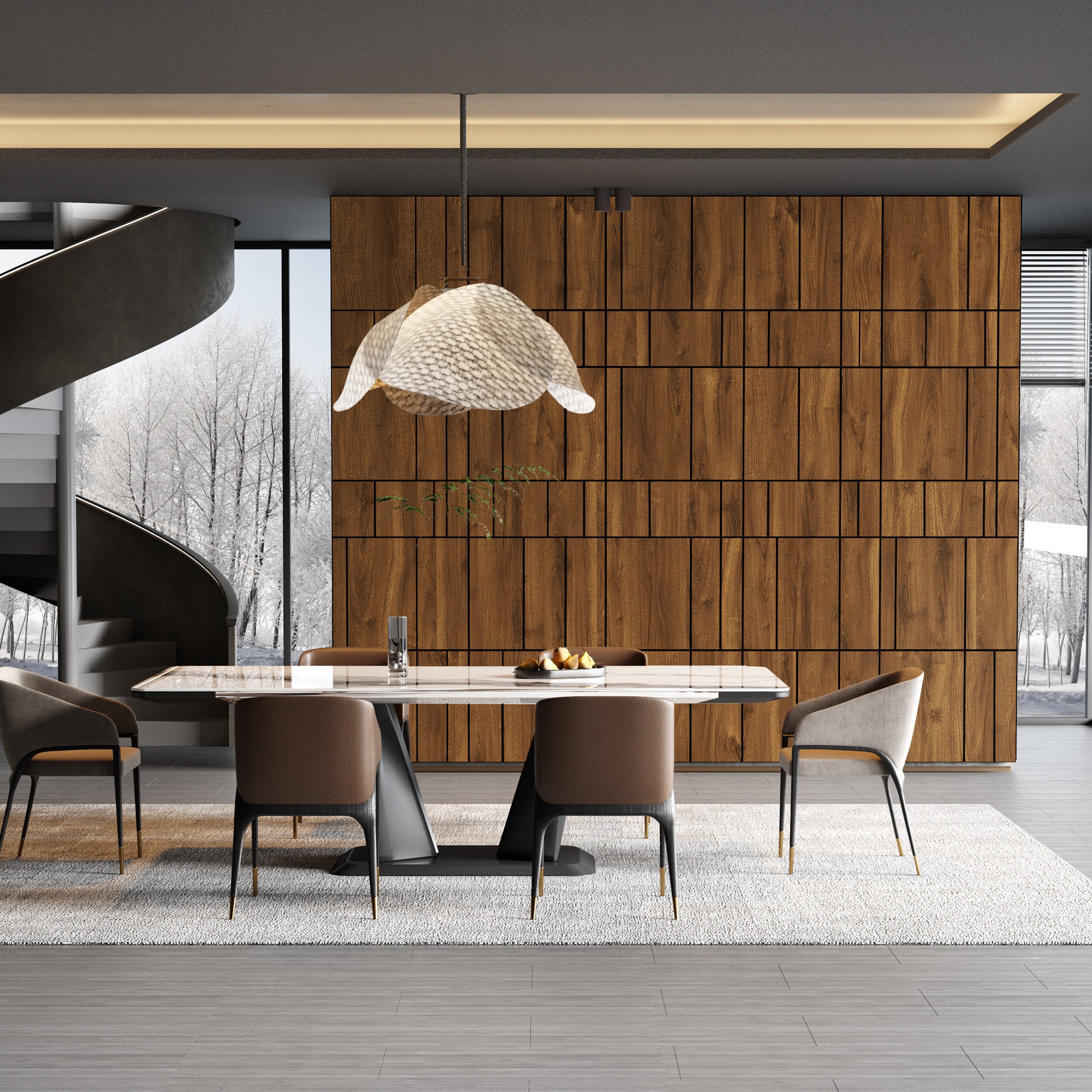 Dark Wood Decorative Panels, Modular 3D Wall Panels, Living Room ...