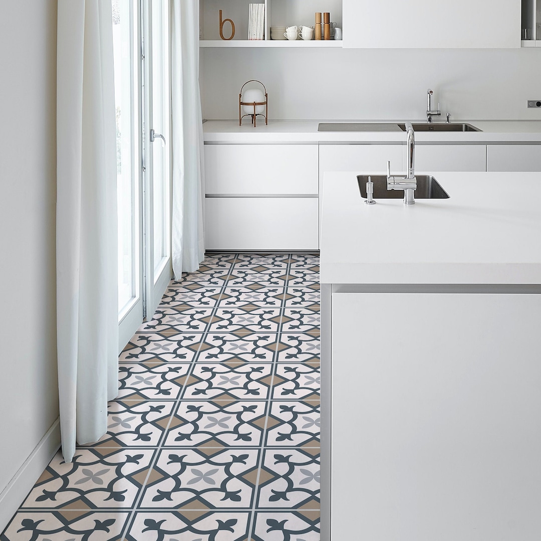 Cairo Tile Stickers, Floor Self Adhesive Vinyl Stickers, Tiles for ...