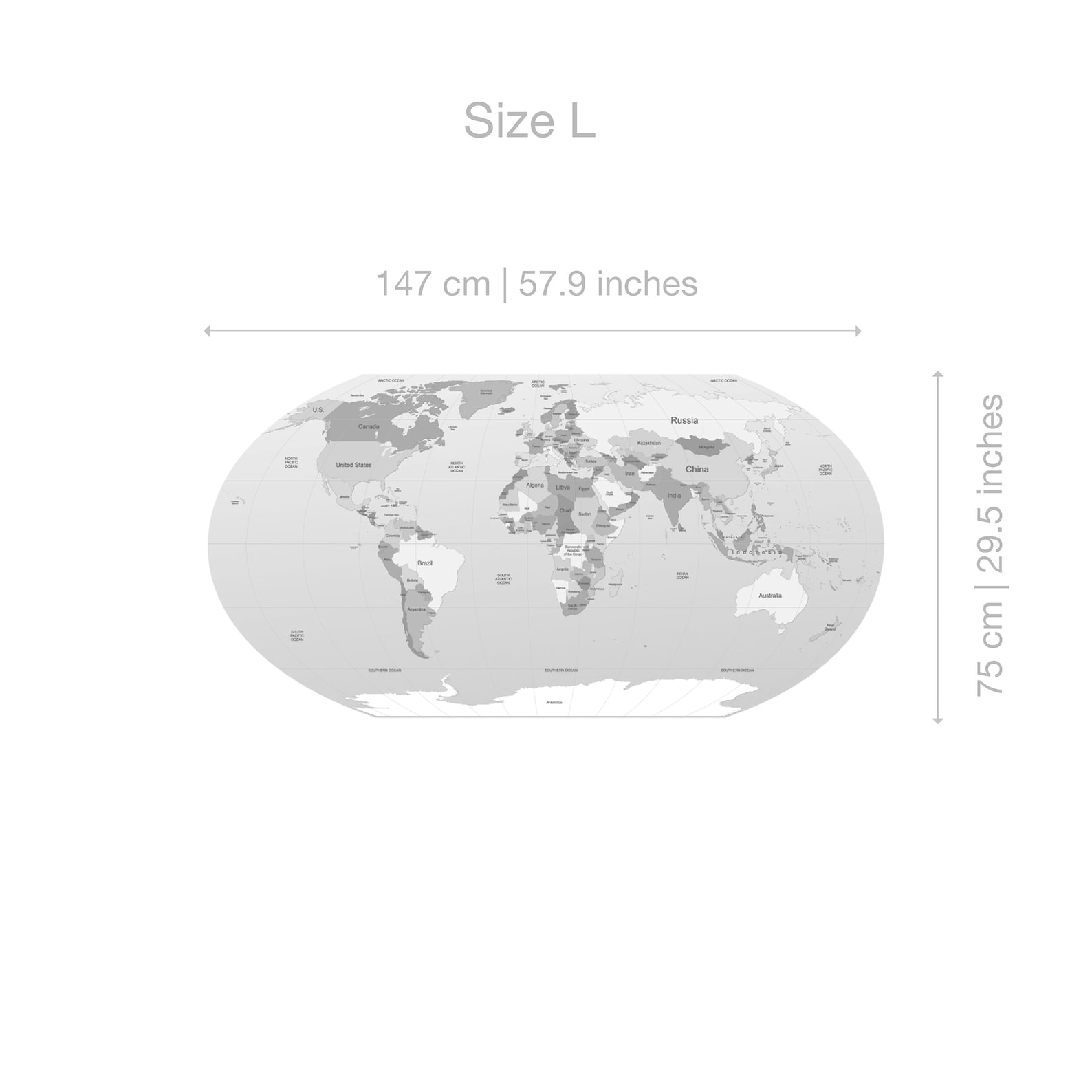 Round World Map World Map Office Map Decals World Map - Etsy