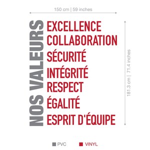 Nos Valeurs, French Office Wall Art, 3D Citations, Art De Mur De Bureau ...