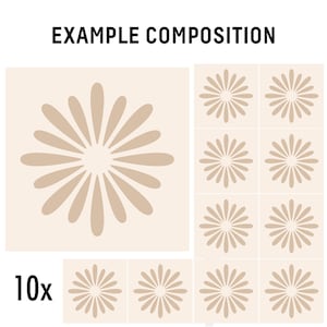 Soft Terracotta Tile Decals, Beige Boho Flower Tile Stickers, Peel ...