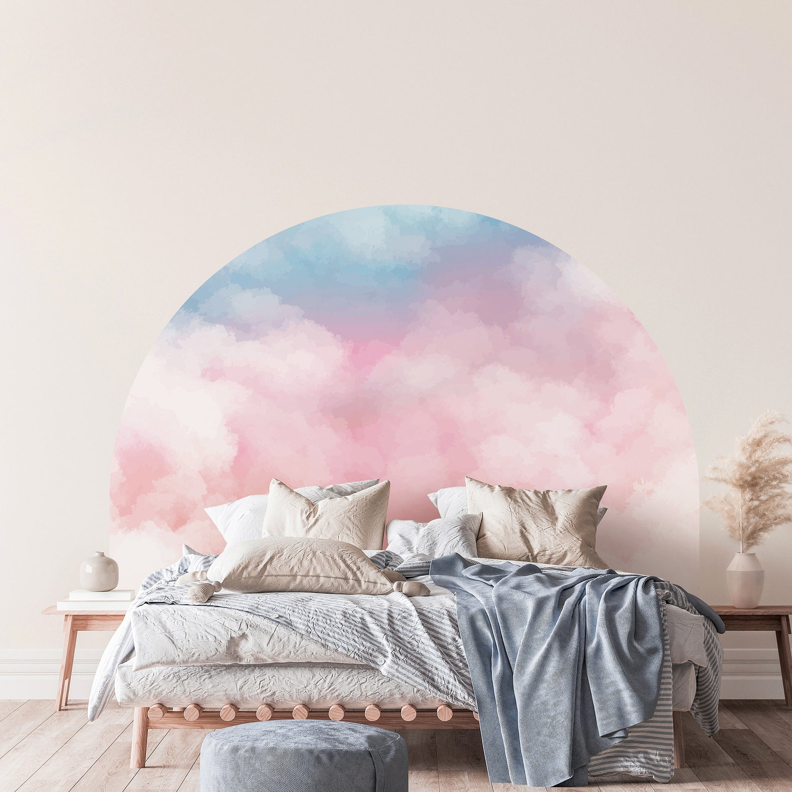 Watercolor Sky Arch Decal Large Arch Headboard Wall Decal - Etsy