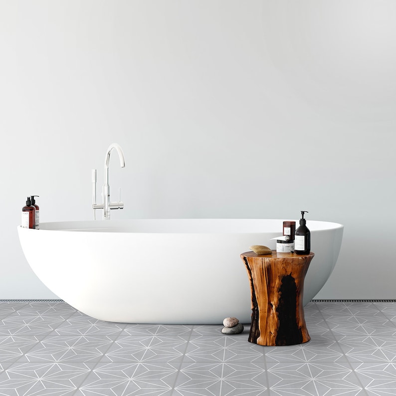 Art Deco Grey Tile Stickers Floor Decals Tiles for | Etsy