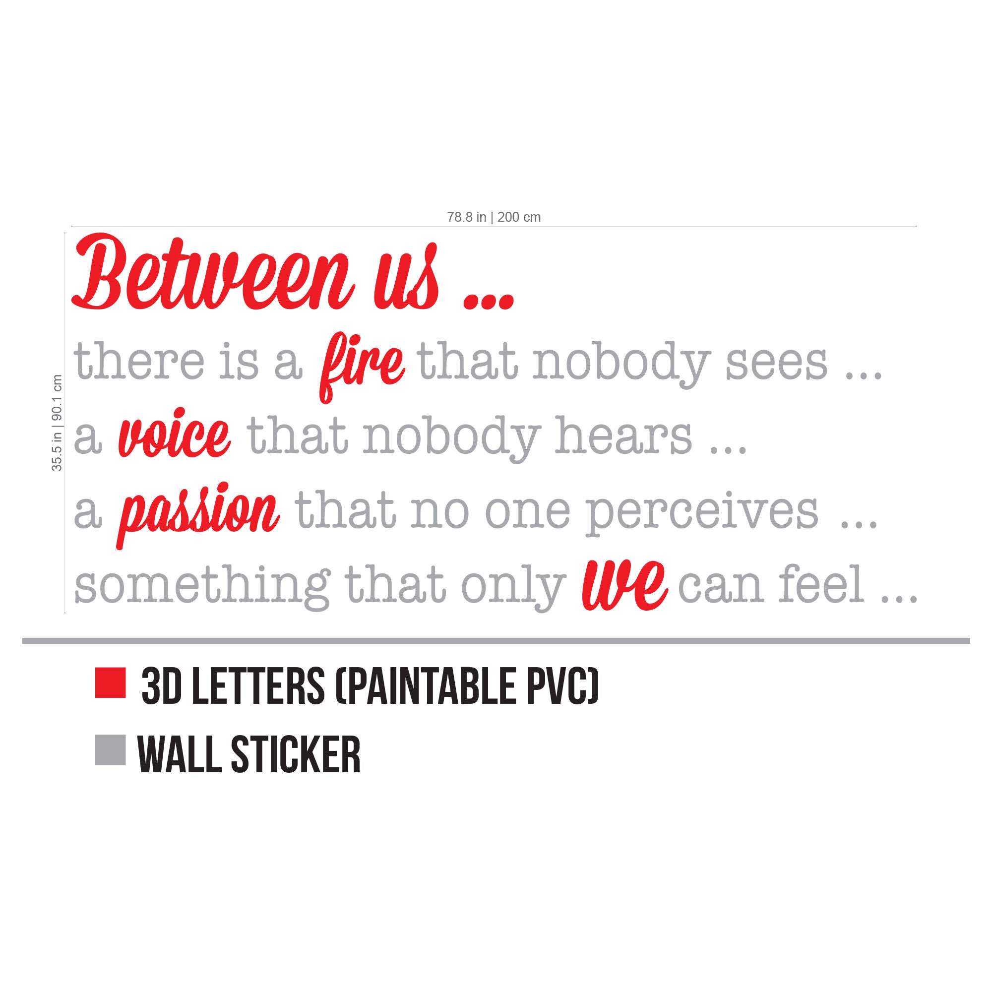 Our Love, Our Connection, Our Fire, Passion, Between Us - SKU:BETWE ...