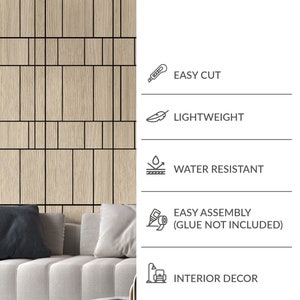 Light Wood Decorative Panels, Modular 3D Wall Panels, Living Room ...