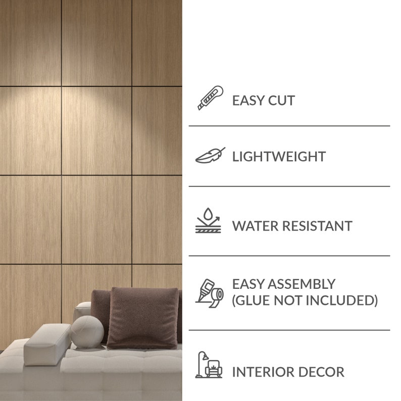 Light Wood Decorative Panels, 3D Wall Cladding, Accent Wall Design ...