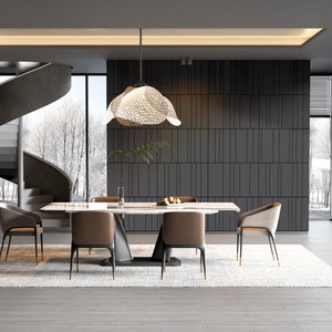 Dark Grey Decorative Panels, 3D Wall Cladding, Accent Wall Design ...