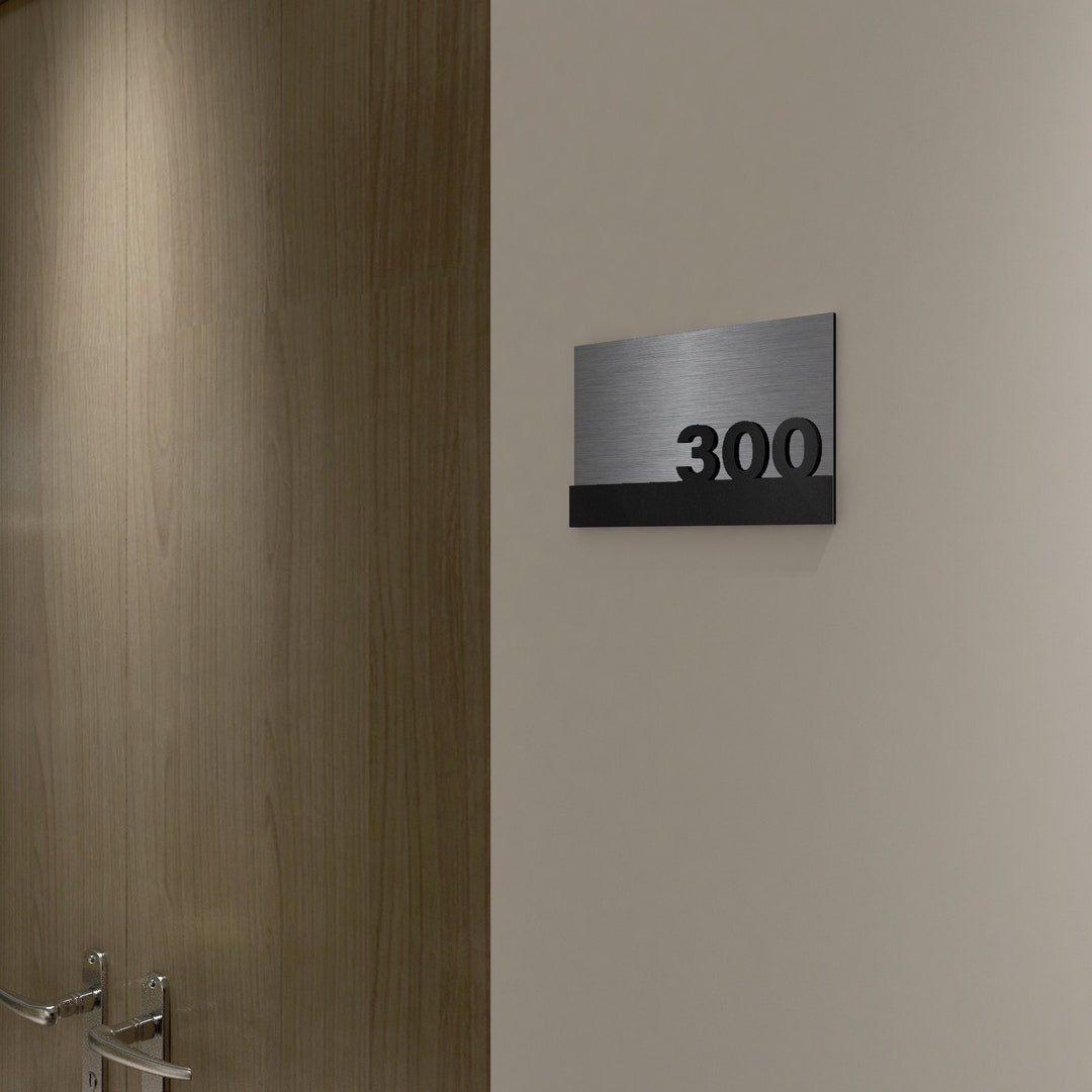 Brushed Aluminum Signs With Numbers, Custom Door Sign, Numbers for ...