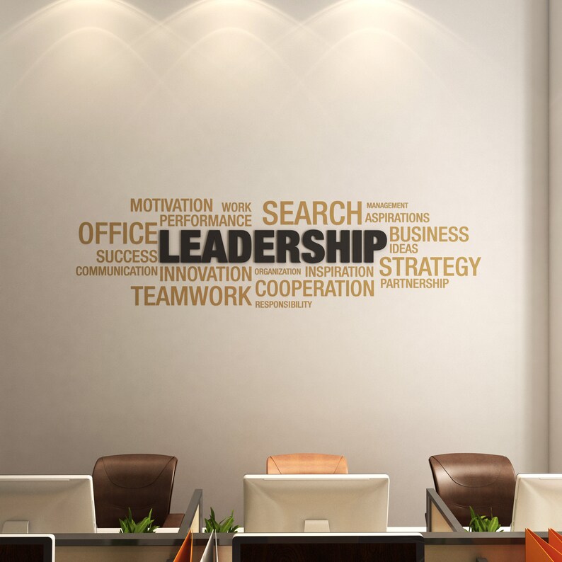 Leadership Sign, Office Decor, Leader Quote Office Vinyl Decor ...