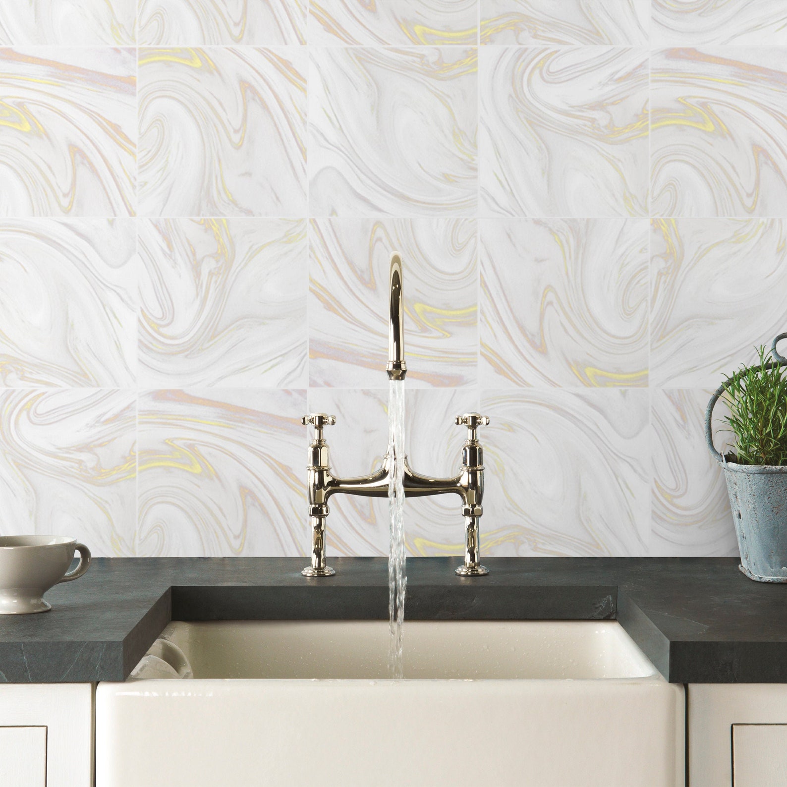 White Pearl Tile Sticker, Pearl Vinyl, Suitable Wall & Floor, Vinyl ...