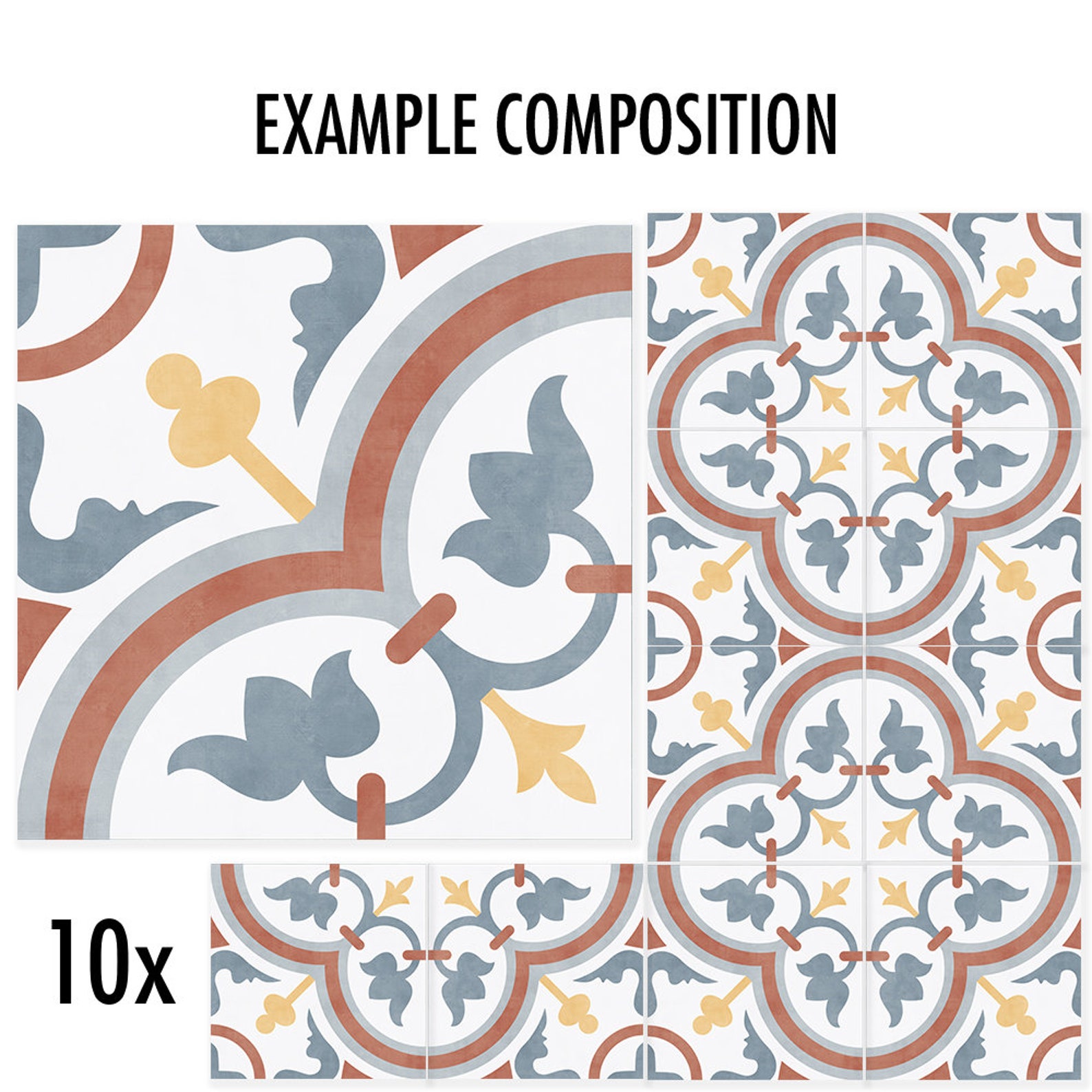 VALENCIA Tile Decal , Stencil Alternative – Floor or Wall Tile Stickers ...