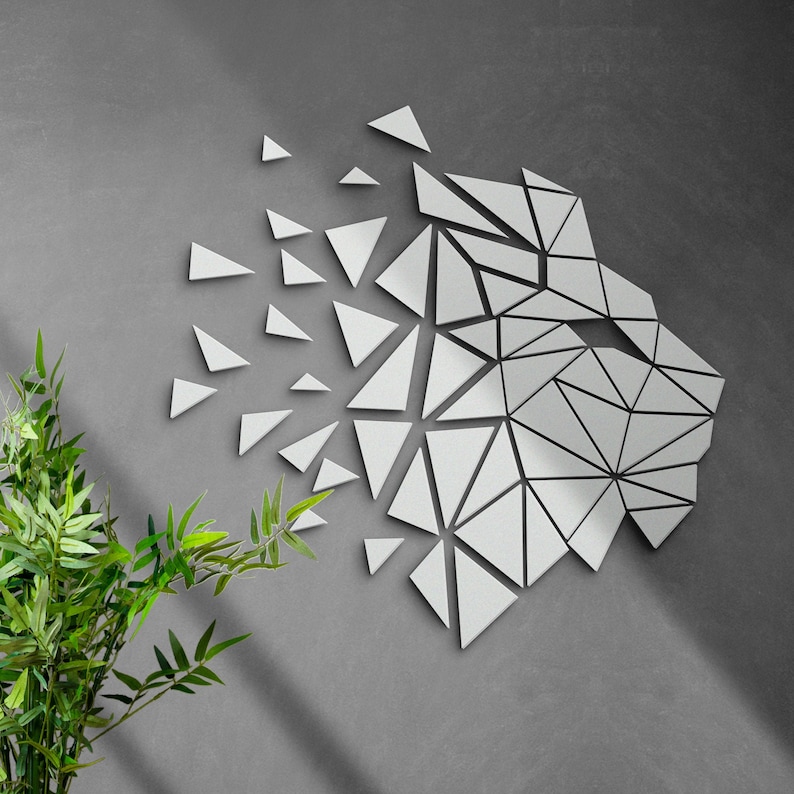 Geometric Lion Head Geometric Animal Geometric 3D Art | Etsy