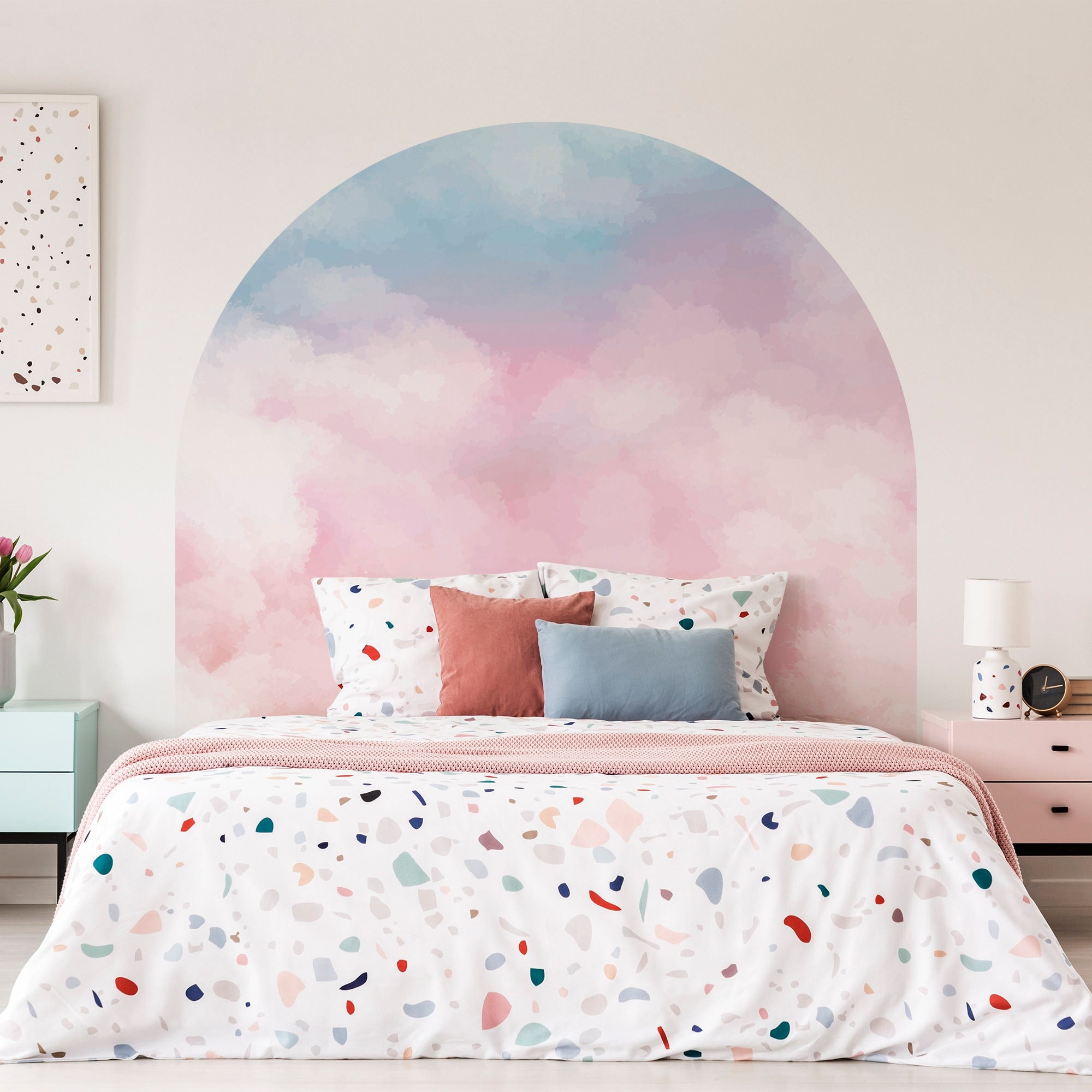 Watercolor Sky Arch Decal Large Arch Headboard Wall Decal - Etsy