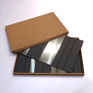 Dark Grey and Silver Mirror Decorative Panels, 3D Wall Panels, Easy ...