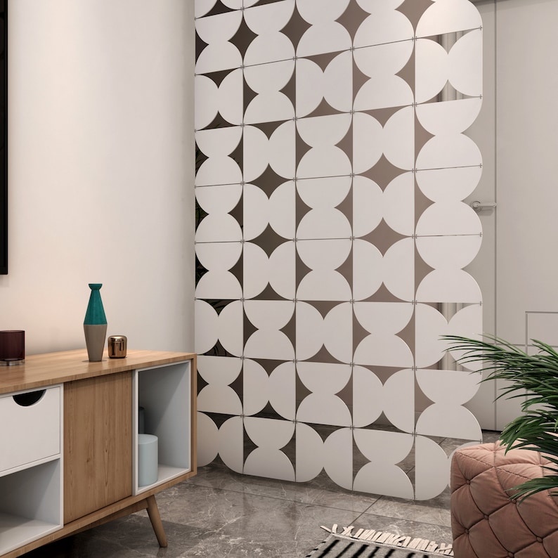 Mid Century Half Circles, Geometric Modular Wall Panels Screen, Room ...
