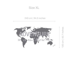 Adventure is Out There - World Map Decal - Large World Map Vinyl Wall ...