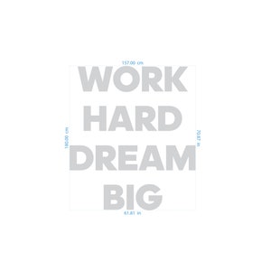 Work Hard, Dream Big, Dimensional Quote for Office, Motivation, Wall ...