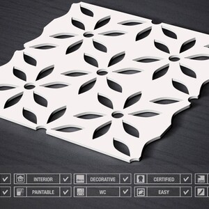 Flower, Fretwork, Wall Decor, Wall Panels, 3D, Wall Art, Large Wall Art ...