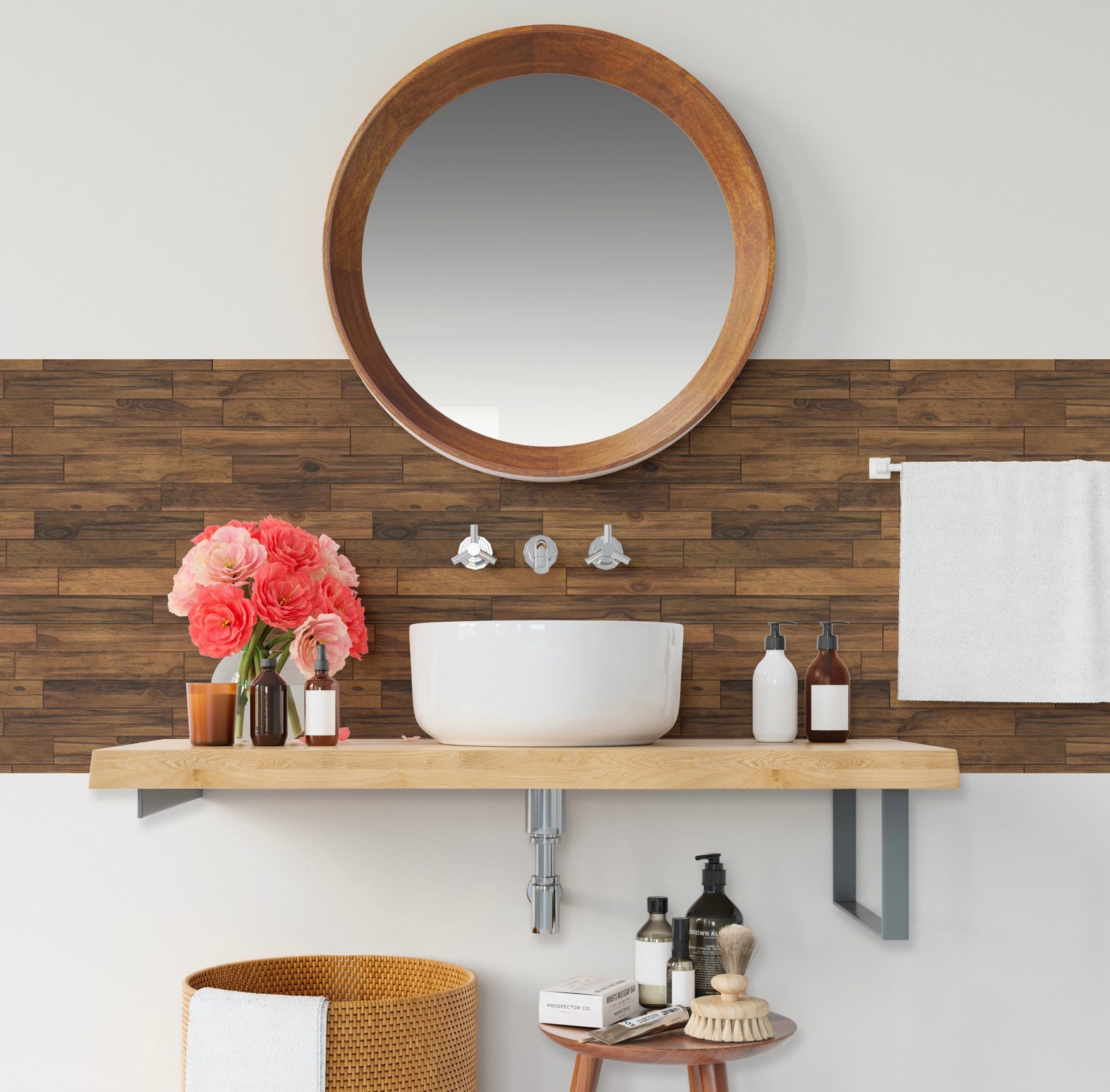 Peel & Stick Backsplash Brown Wood Panel Sticker - SKU:PSBW - Etsy