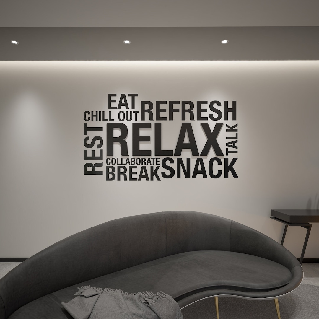 Relax Snack Chill, Relax Wall Sign, Lettering 3D, Office Decor ...